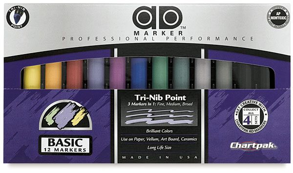 Marker 12-Color Basic Set – Stone Art Supply